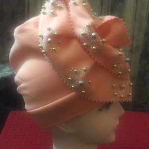 Abby | Accessories | Light Pink Color Cap For Ladies With Gold And ...